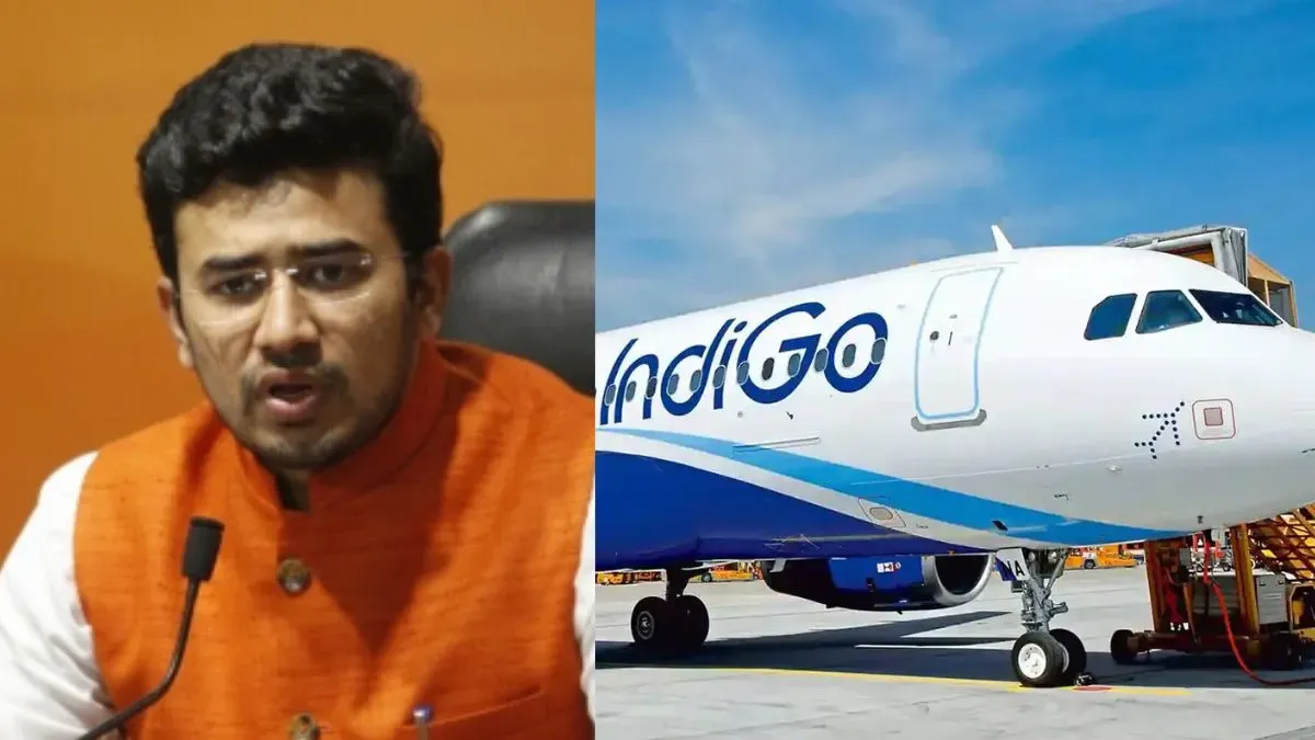 तेजस्वी सूर्या ने इंडिगो की फ्लाइट का इमरजेंसी गेट खोल दिया! 2 घंटे लेट हुई, पूरी कहानी क्या है ...