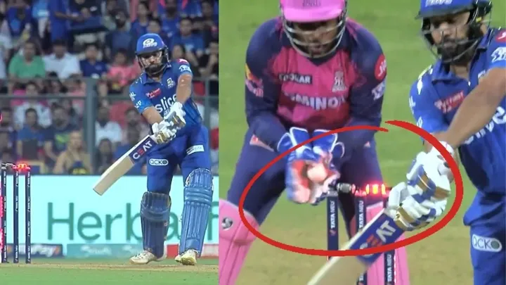 Rohit Sharma Bowled controversy explained by IPL twitter MIvRR IPL2023