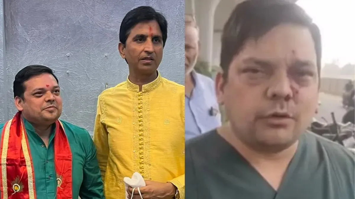 कुमार विश्वास उनके काफिले पर 'हमला' करने वाले पल्लव वाजपेयी से मिले, राम की मूर्ति दी, खेद जताया ...