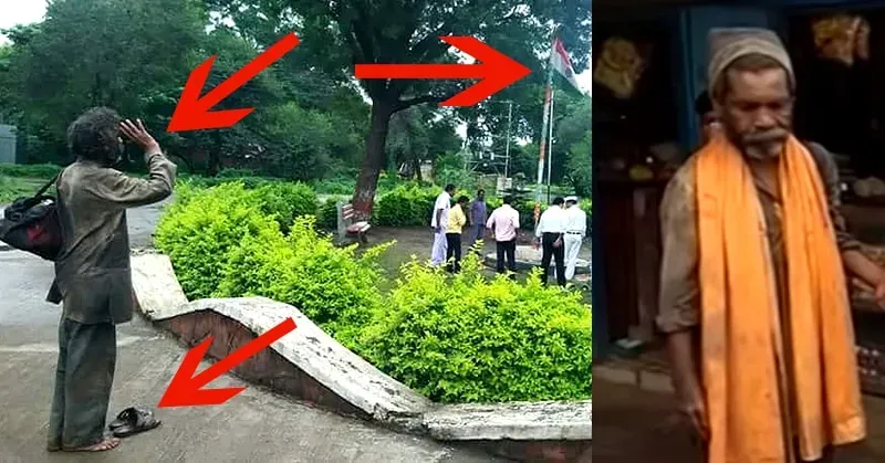 कौन है ये मैले कुचैले कपड़े पहने आदमी, जो चप्पल उतारकर तिरंगे को ...